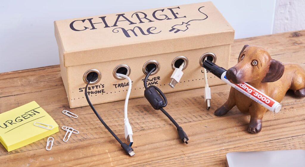 7 DIY Charging Station Ideas to Declutter Wires - GRIP ELEMENTS